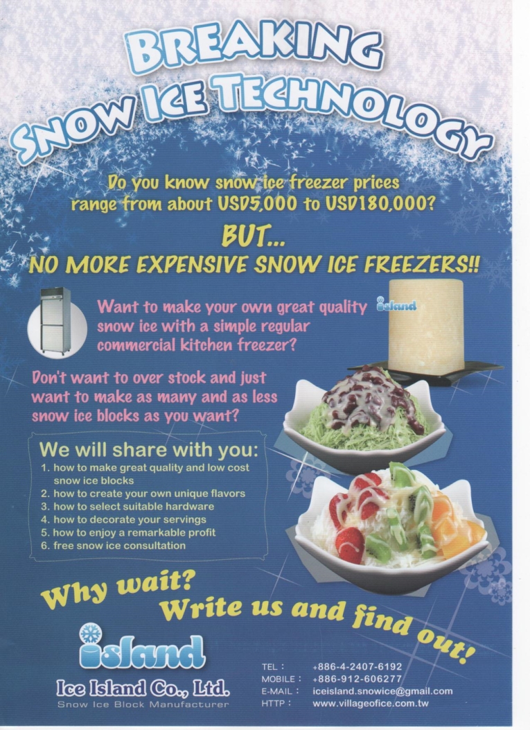 reach-in freezers | | Ice Island Snow Ice Total Solution Provider
